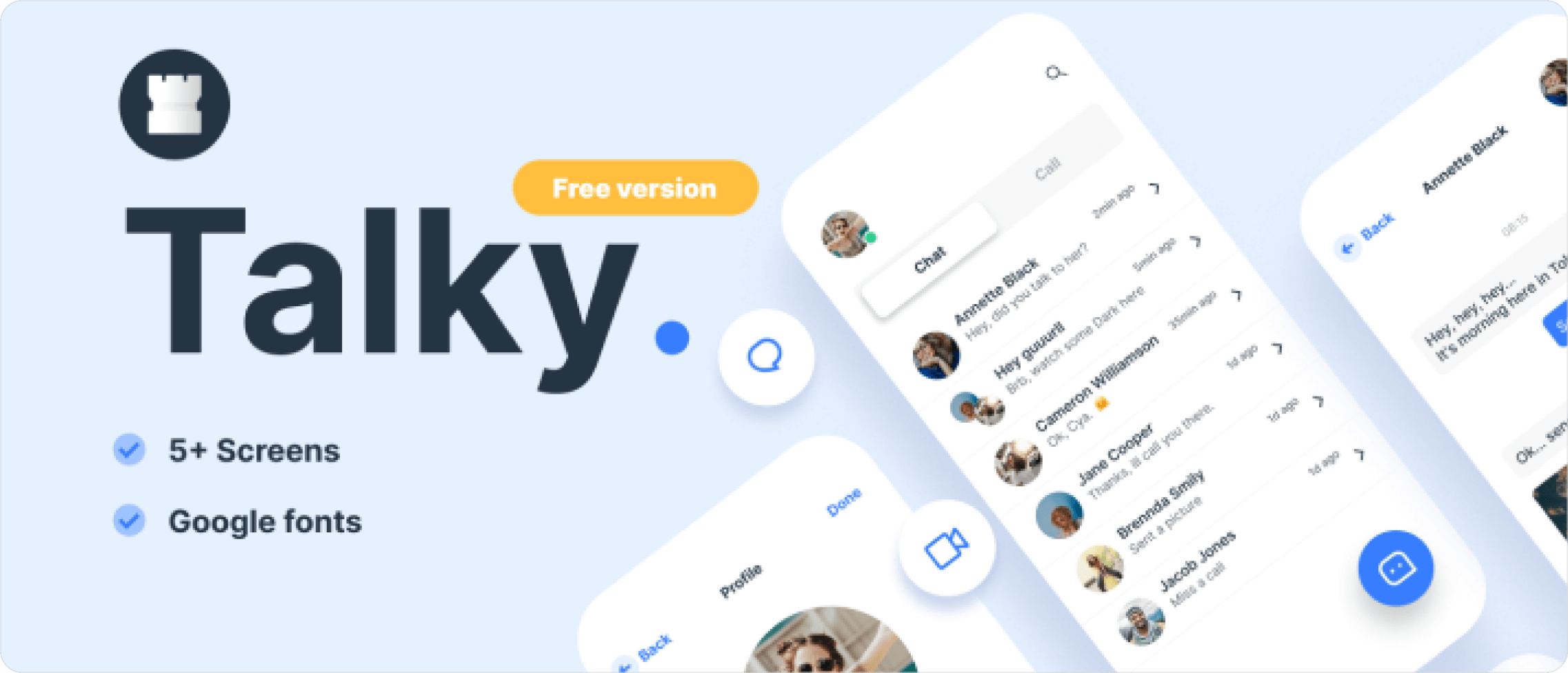 Talky Chat Application UI